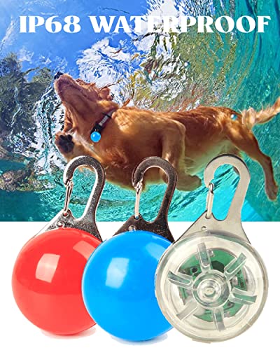 JayJos clip-on pet safety light, LED glow in the dark lights for your pet, weather resistant safety flashing lights for dogs, cats ,night walking, campers and bicycling Gifts For Pets, Keychain Light Blue