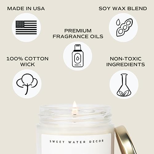 Sweet Water Decor, Love You Candle | Mahogany Teakwood Scented Soy Wax Candle for Home | Valentine's Day Gifts | 9oz Clear Jar with Pink + Red Label, 40 Hour Burn Time