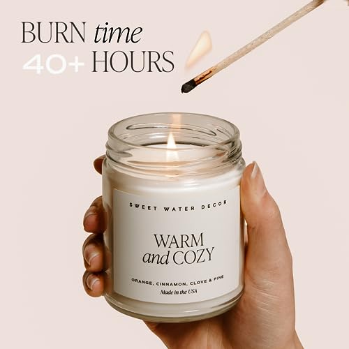 Sweet Water Decor, Love You Candle | Mahogany Teakwood Scented Soy Wax Candle for Home | Valentine's Day Gifts | 9oz Clear Jar with Pink + Red Label, 40 Hour Burn Time