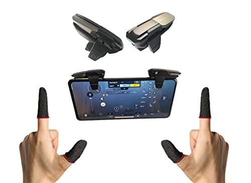 TEKTURN Mobile Auto Trigger Joystick with 2-Pairs of Premium Finger Sleeves for Gaming