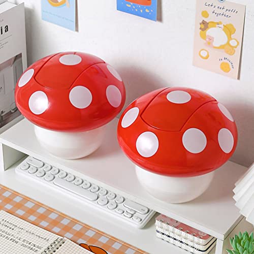 SHERCHPRY Office Trash Cans Tiny Plastic Desktop Trash Bin Mushroom Shaped Mini Garbage Bin Wastebasket Small Paper Basket for Table Desktop Office Office Waste Basket