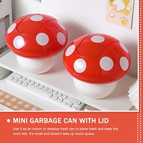 SHERCHPRY Office Trash Cans Tiny Plastic Desktop Trash Bin Mushroom Shaped Mini Garbage Bin Wastebasket Small Paper Basket for Table Desktop Office Office Waste Basket