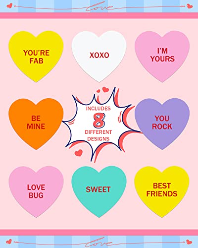 500 PCS Heart Stickers for Kids, Valentines Day Stickers Love Decorative Red Heart Stickers Labels for Teachers Classrooms Accessories Cards Envelopes Boxes