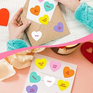 500 PCS Heart Stickers for Kids, Valentines Day Stickers Love Decorative Red Heart Stickers Labels for Teachers Classrooms Accessories Cards Envelopes Boxes