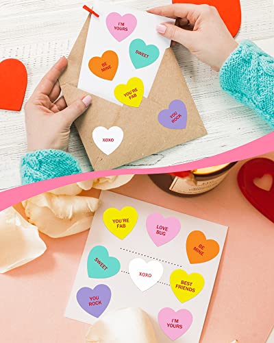 500 PCS Heart Stickers for Kids, Valentines Day Stickers Love Decorative Red Heart Stickers Labels for Teachers Classrooms Accessories Cards Envelopes Boxes