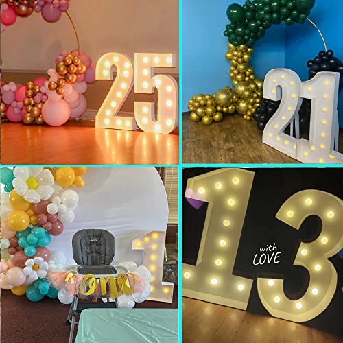 3FT Marquee Light Up Numbers Pre-Cut Frame Giant Marquee Numbers 1, Mosaic Numbers for Balloons, First 1st 21st Birthday Anniversary Decorations Party Decor