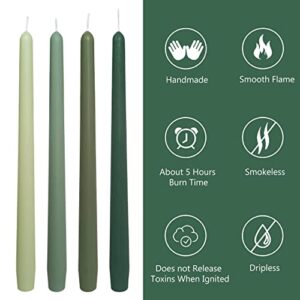 Handmade Taper Candles Green Spiral Twisted Candle for Home Decoration Holiday Wedding Party