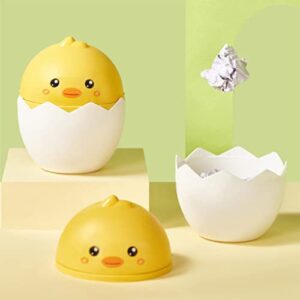 Cabilock Easter Chick Garbage can Mini Trash Can with Lid Desktop Easter Chick Shaped Waste Basket Mini Garbage Can Kawaii Trash Bins for Home Desk Car Office Kitchen