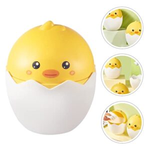 Cabilock Easter Chick Garbage can Mini Trash Can with Lid Desktop Easter Chick Shaped Waste Basket Mini Garbage Can Kawaii Trash Bins for Home Desk Car Office Kitchen