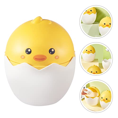 Cabilock Easter Chick Garbage can Mini Trash Can with Lid Desktop Easter Chick Shaped Waste Basket Mini Garbage Can Kawaii Trash Bins for Home Desk Car Office Kitchen