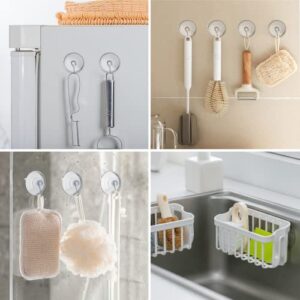 MUSICATE Suction Cup Hooks, 10 Pcs Clear Suction Cups with Metal Hooks Combo Set Removable Suction Cup Hook Reusable Suction Hangers for Bathroom Kitchen Window Glass Door - 4 Large 4 Medium 2 Small