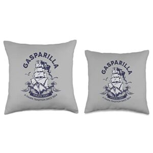 Gasparilla Pirate Merch Gasparilla Fest Souvenir Pirate Ship Tampa Florida Throw Pillow, 18x18, Multicolor