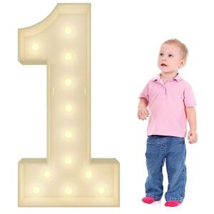 4ft marquee light up numbers pre-cut frame giant marquee numbers 1, mosaic numbers for balloons, two 20th 21st birthday decorations, 22nd birthday party decor, 2023 graduation decorations