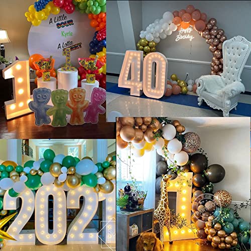 4FT Marquee Light Up Numbers Pre-Cut Frame Giant Marquee Numbers 1, Mosaic Numbers for Balloons, Two 20th 21st Birthday Decorations, 22nd Birthday Party Decor, 2023 Graduation Decorations