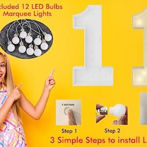 4FT Marquee Light Up Numbers Pre-Cut Frame Giant Marquee Numbers 1, Mosaic Numbers for Balloons, Two 20th 21st Birthday Decorations, 22nd Birthday Party Decor, 2023 Graduation Decorations