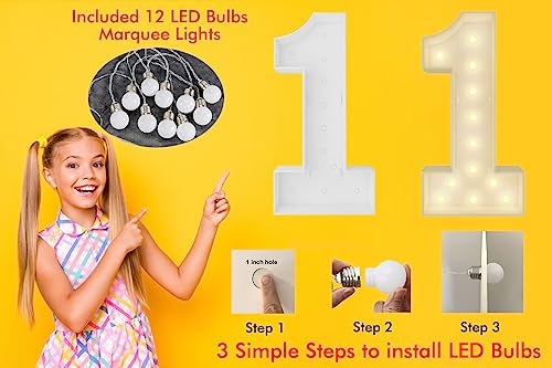 4FT Marquee Light Up Numbers Pre-Cut Frame Giant Marquee Numbers 1, Mosaic Numbers for Balloons, Two 20th 21st Birthday Decorations, 22nd Birthday Party Decor, 2023 Graduation Decorations