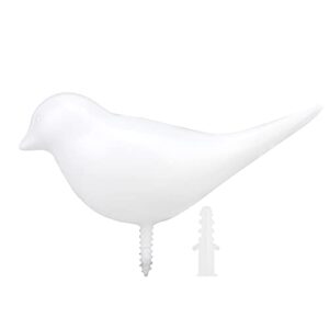 jerliflyer wall bird hook, resin bird coat hook advanced creative wall hanging bird decorative art hat towel bag coat hanger family, living room, bedroom, shop gift(white)