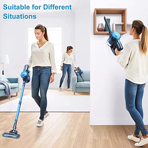 Lubluelu Cordless Vacuum Cleaner,6 in 1 Lightweight Stick Vacuum Cleane with 40 min Long Runtime Detachable Battery,Powerful Stick Vacuum for Hard Floor Low-Pile Carpet Car Pet Hair