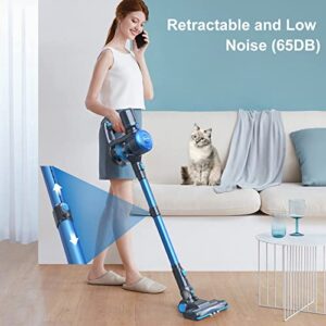 Lubluelu Cordless Vacuum Cleaner,6 in 1 Lightweight Stick Vacuum Cleane with 40 min Long Runtime Detachable Battery,Powerful Stick Vacuum for Hard Floor Low-Pile Carpet Car Pet Hair