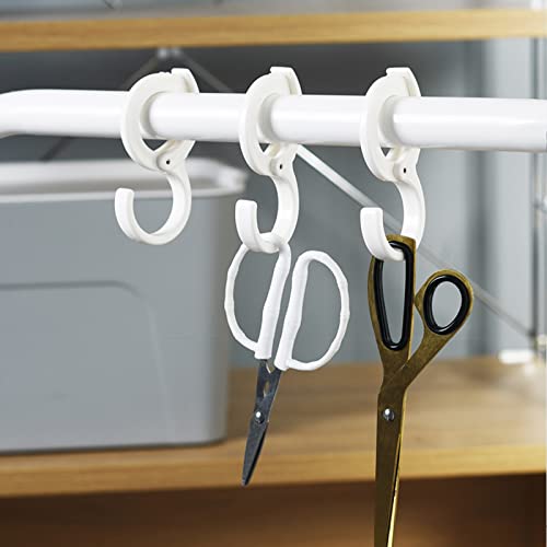 Ycchensying S Type Punch Free Wardrobe Closet Kitchen Bathroom Hook,Thickened Household Windproof Clothing Locks with Strong Toughness Suitable for Hanging Towel Coat Bag (20PCS)