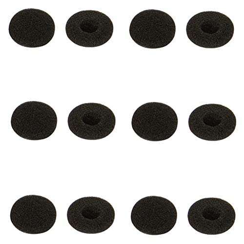 12 Pcs Black Soft Foam Earbuds Cushions Foam Earbud Earpad Ear Bud Pad Replacement Sponge Covers for 13-18mm Earpiece Headphone,Two Way Radio Walkie Talkie Earpiece