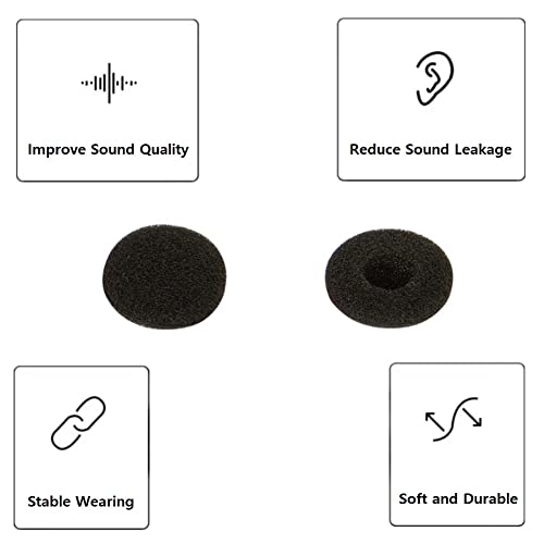 12 Pcs Black Soft Foam Earbuds Cushions Foam Earbud Earpad Ear Bud Pad Replacement Sponge Covers for 13-18mm Earpiece Headphone,Two Way Radio Walkie Talkie Earpiece