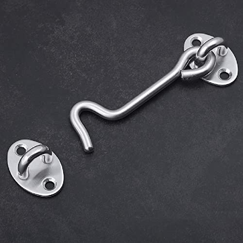 ZSEDP Simple Door and Window Hook Solid Retro Hook Stainless Steel Cabinet Buckle Home Bathroom Latch