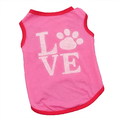 HonpraD Male Pet Shirt Dog Cat Pink Puppy Apparel FootprintsVest Clothing Pet Clothes Cold Weather Puppy Pajamas Outfits Apparel Coats