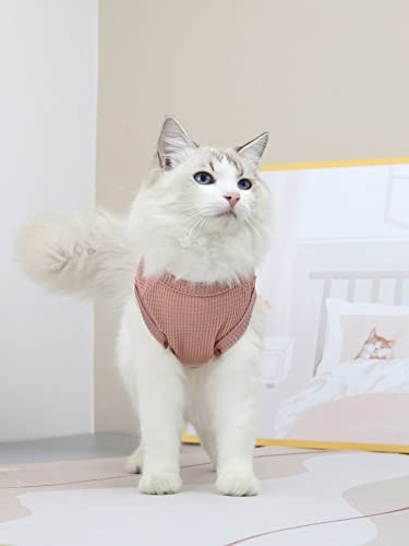 Milumia Pet Cute Outfits for Small Medium Dogs Cats Clothes Bear Patched Dog T Shirts Pink Medium