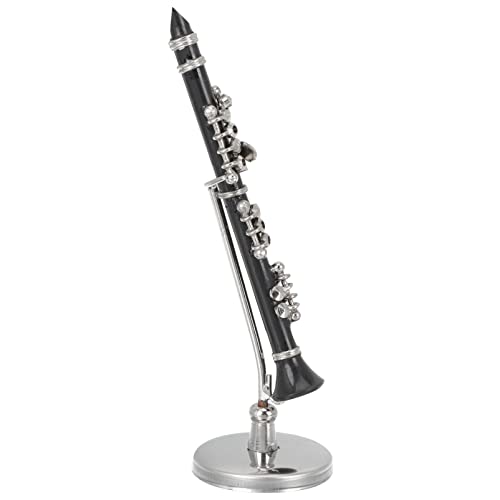 ERINGOGO Mini Toys ation 1 Set Copper Miniature Saxophone with Stand and Case Mini Musical Instrument Miniature Clarinet Tiny Clarinet Model Doll House Decoration