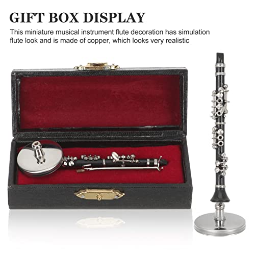 ERINGOGO Mini Toys ation 1 Set Copper Miniature Saxophone with Stand and Case Mini Musical Instrument Miniature Clarinet Tiny Clarinet Model Doll House Decoration