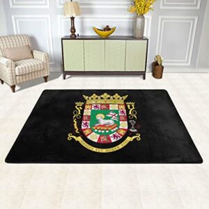 coat of arms of puerto rico area rug large size family living room bedroom office area carpet 72"x48"