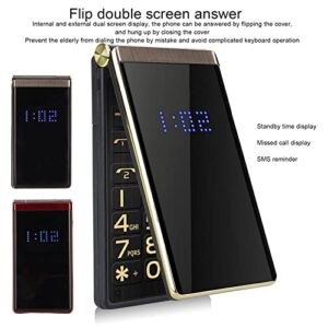 Elderly Mobile Phone, 2.8 Inch Large Screen Senior Flip Cell Phone Home Number Big Font MP3 MP4 Automatic Timing for Home (Tarnish Color)