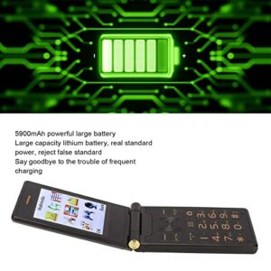 Elderly Mobile Phone, 2.8 Inch Large Screen Senior Flip Cell Phone Home Number Big Font MP3 MP4 Automatic Timing for Home (Tarnish Color)