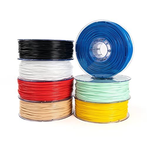 FAYYA 3D Printer Filament 2.85mm Diameter Flexible Rubber 1KG Spool (2.2lbs) Dimensional Accuracy +/- 0.02mm Consumables Printing Material Supplies Black+White+Blue+Green+Red+Yellow+Brown