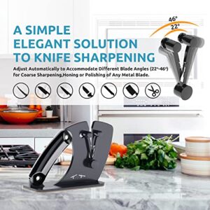 Amesser Professional Knife Sharpeners with Auto Adjustable Angles, Chef-quality Results, Sharpen and Hone any Knife, Kitchen Knives, Camping Knife Sharpner, Blade Sharpener