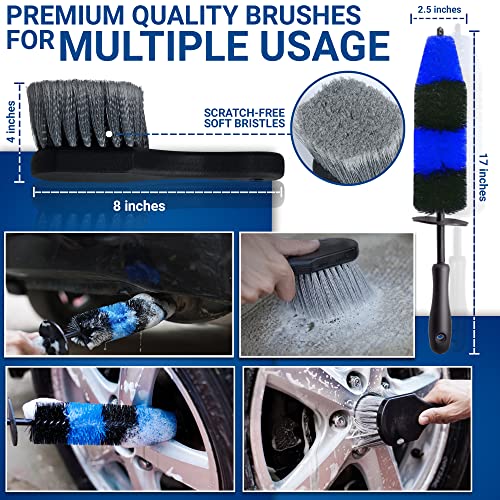 Cuoreca 31 Pcs Car Detailing Kit Interior and Exterior Cleaner, Car Cleaning Kit, Professional Detailing Brush Set, Car Wash Kit, Auto Detailing Kit, Reusable, Perfect for Cars, Bikes, Wheels & Gifts