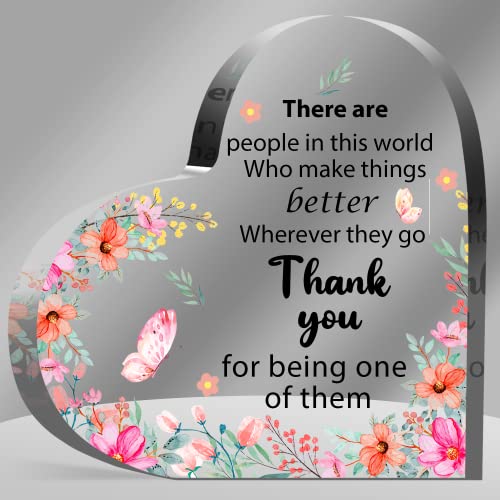 Appreciation Gifts for Women, Acrylic Heart Keepsake,Inspirational Gifts for Coworker Boss, Office Going Away Farewell Retirement Gifts,Thank You Gifts for Women,Graduation Gifts