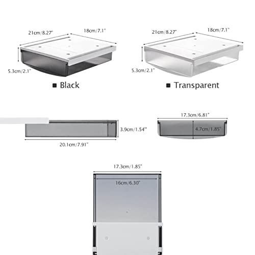 Rg-desk adhesive drawer 2 Pack adhesive desk drawer + triple adhesive | under desk organizer| adhesive pull out drawer | under desk drawer | under desk storage drawers | drawer under desk