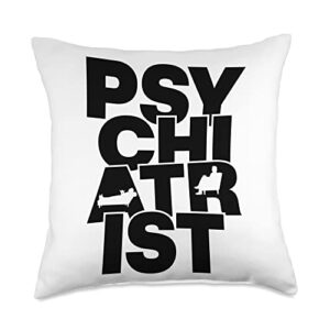 funny psychiatrist gift for men, dad, mom & women psychiatry profession job work-psychiatrist throw pillow, 18x18, multicolor