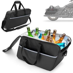 hodrant waterproof motorcycle saddlebag cooler bag, insulated side bag cooler inserted for motorcycle travel, compatible with harley davidson 1993-2022 touring hard saddlebag, 1 bag only