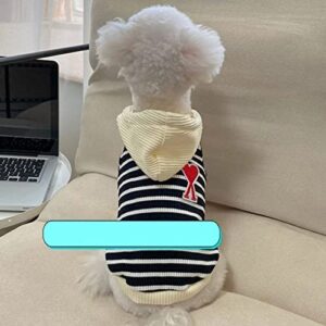 Winter Clothes for Dogs College Stripe Dog Clothes Schnauzer Yorkie French Bulldog Outfit for Small Medium Dogs-XS