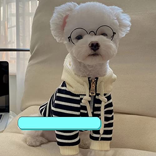 Winter Clothes for Dogs College Stripe Dog Clothes Schnauzer Yorkie French Bulldog Outfit for Small Medium Dogs-XS