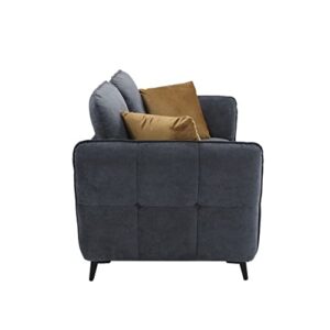 EMKK Modern Sofa Loveseat Furniture with 2 Pillows, Small Love Seats Couch for Living Room & Apartment, Easy-Assembly, Dark Gray