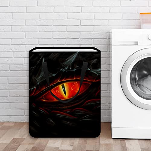 Hot Dinosaur Eye Print Collapsible Laundry Hamper, 60L Waterproof Laundry Baskets Washing Bin Clothes Toys Storage for Dorm Bathroom Bedroom