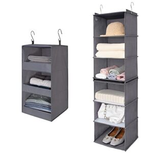 granny says bundle of 1-pack hanging clothing organizer & 1-pack hanging storage shelves