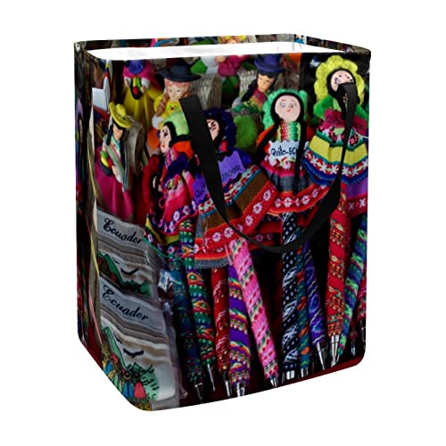 Handmade Puppet Print Collapsible Laundry Hamper, 60L Waterproof Laundry Baskets Washing Bin Clothes Toys Storage for Dorm Bathroom Bedroom