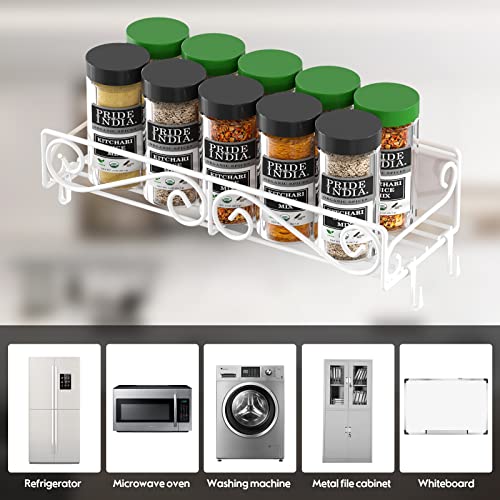 Ceayell Magnetic Spice Rack Shelf Storage Organizer for Refrigerator, Microwave Oven, Magnetical Fridge Shelf from