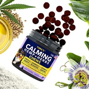 Hemp Calming Chews for Dogs with Anxiety and Stress - Dog Calming Treats - Dog Anxiety Relief - Separation - Travel - Barking - Melatonin for Dogs - Hemp Oil - Calming Treats for Dogs - 90 Chews