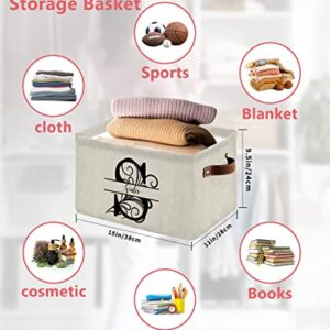 Personalized Capitalize The First Letter Storage Bin - S - Custom Name Collapsible Organizer Storage Basket for Home Decor, 15 x 11 x 9.5 in